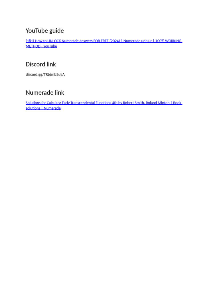 Youtube Guide: (181) How To Unlock Numerade Answers For Free (2024 ...