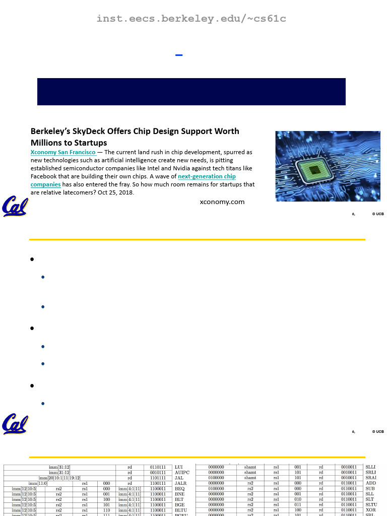 2018fa Cs61c l31 Bn Control | PDF | Central Processing Unit | Personal Computers