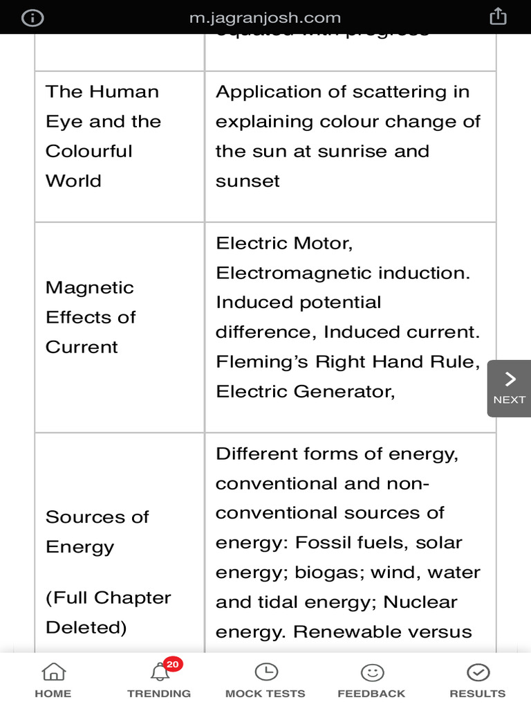 CBSE Class 10 Science Deleted Syllabus 2022-23 C | PDF