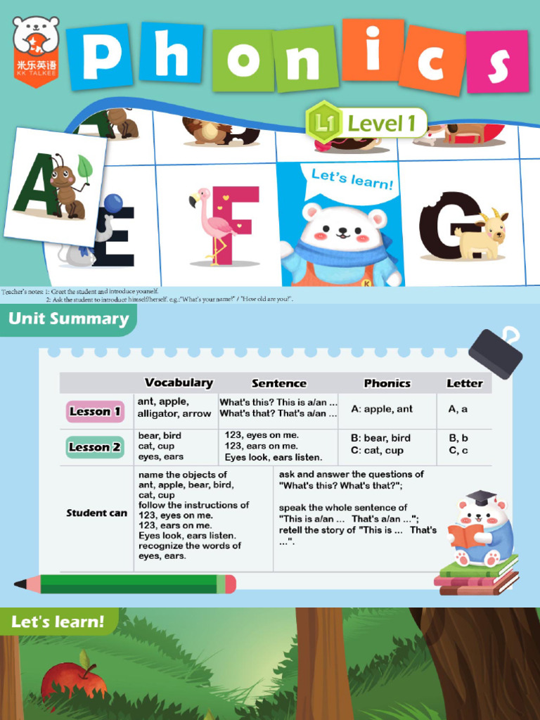 Level 1 Unit 1 Lesson 1-5 | PDF
