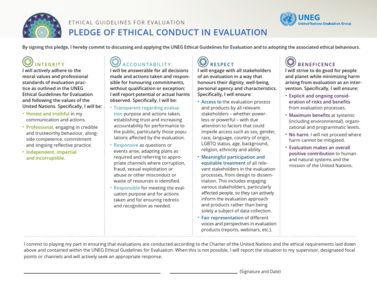 2020 Ethical Guidelines for Evaluation-Pledge (1) | PDF | Evaluation ...