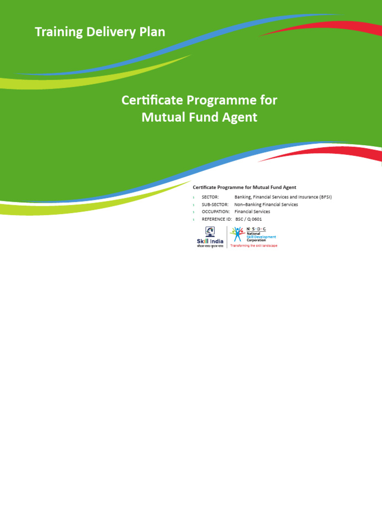 Mutual Fund Agent Training Plan | PDF | Taxes | Valuation (Finance)