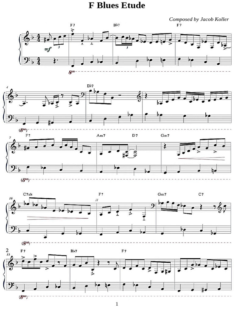 Jacob Koller - F Blues Etude | PDF