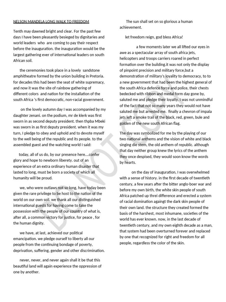 Nelson Mandela Long Walk To Freedo2 | PDF | Airplane | Nelson Mandela