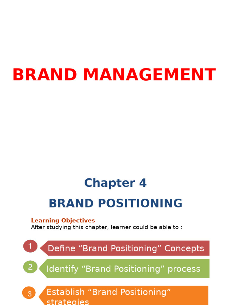 Chapter 4 - Brand Positioning | PDF | Brand | Marketing
