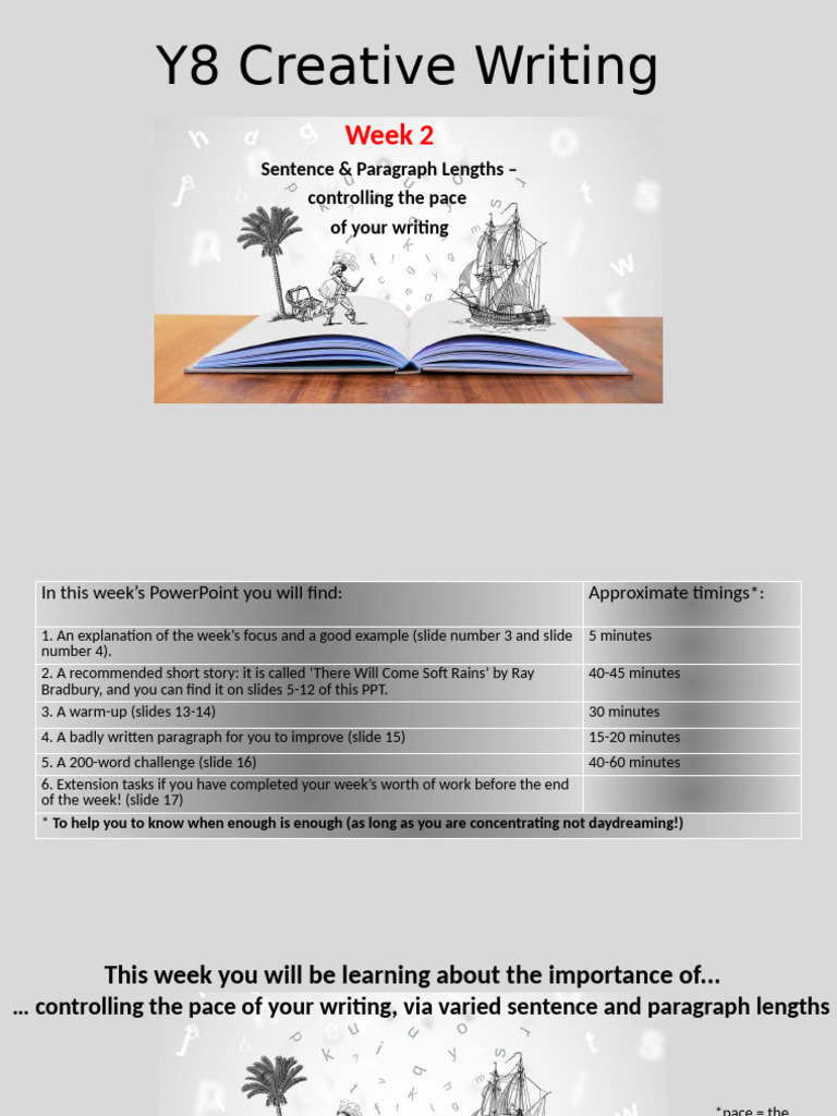 Creative Writing Pacing Guide | PDF