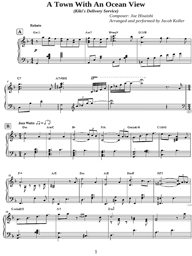 Jakob Koller - A Town With An Ocean View | PDF