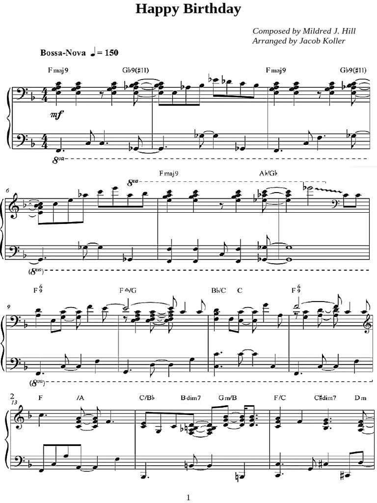 Piano Sheet for "Happy Birthday" | PDF
