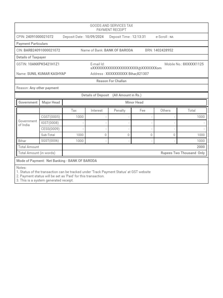 GST-Challan Receipt-9 | PDF
