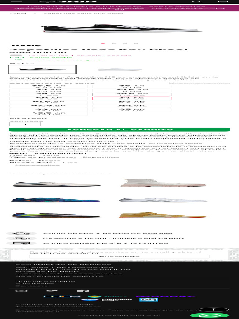 Zapatillas Vans Knu Skool - Trip Store | PDF