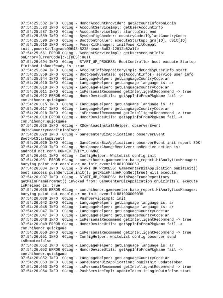 GameCenter Startup Log Analysis | PDF | Software | Internet Standards