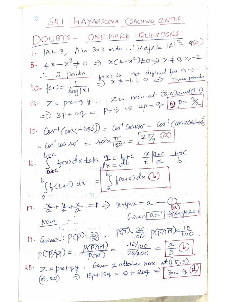 Doubts-200 One Mark | PDF