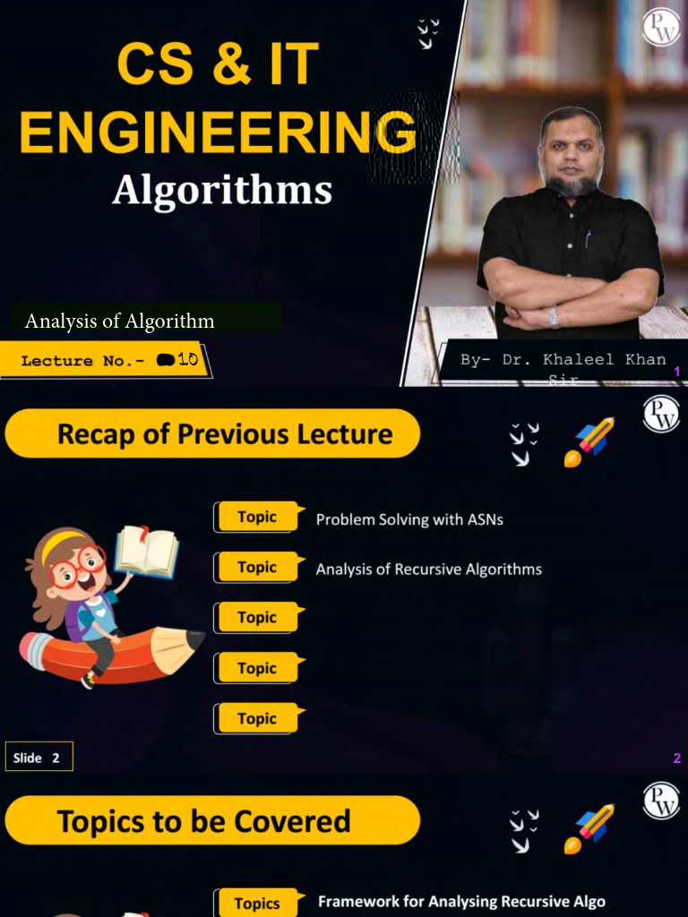 10 Analysis of Algorithm 10 - Class Notes | PDF