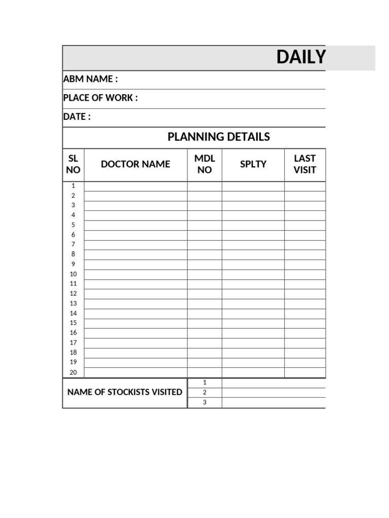 Daily Work Plan ABM | PDF