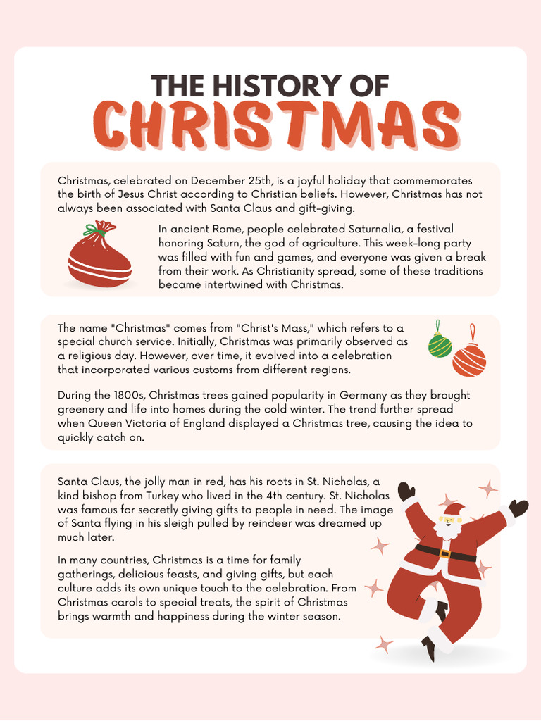 The History of Christmas Reading Comprehension | PDF | Christmas ...