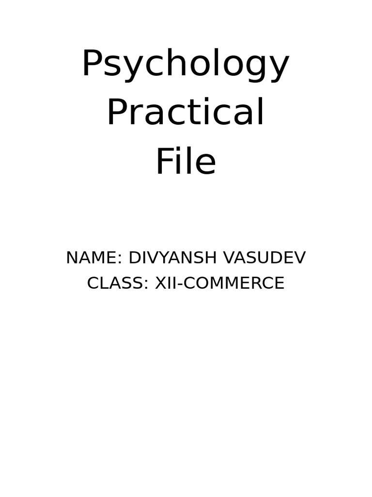 Psychology (1) | PDF