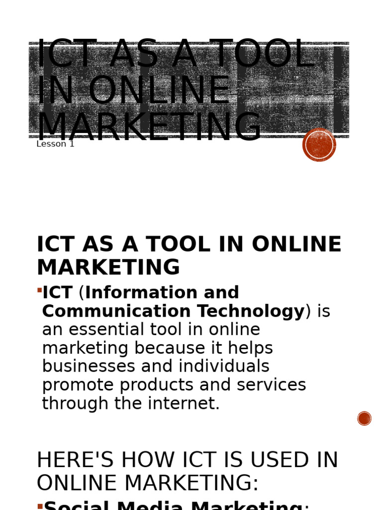 G8 Q2 Lesson 1 ICT As A Tool in Online Marketing | PDF | Online ...