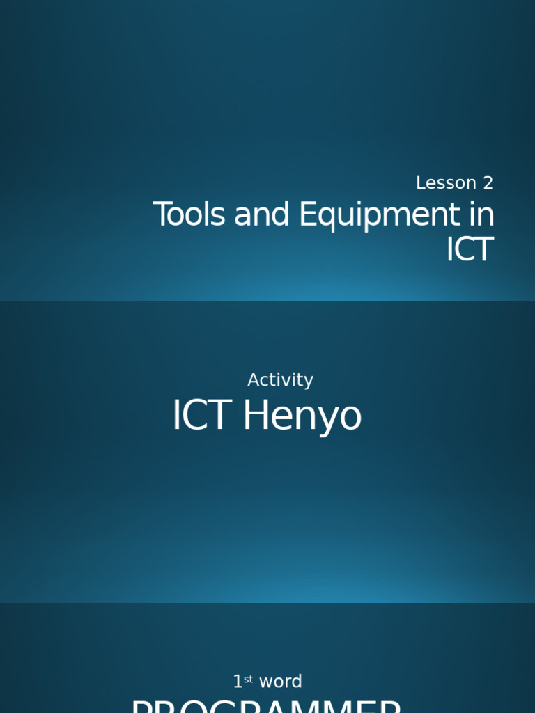 Grade 8 Quarter 2 Lesson 2 Tools and Equipment in ICT | PDF | Computer ...