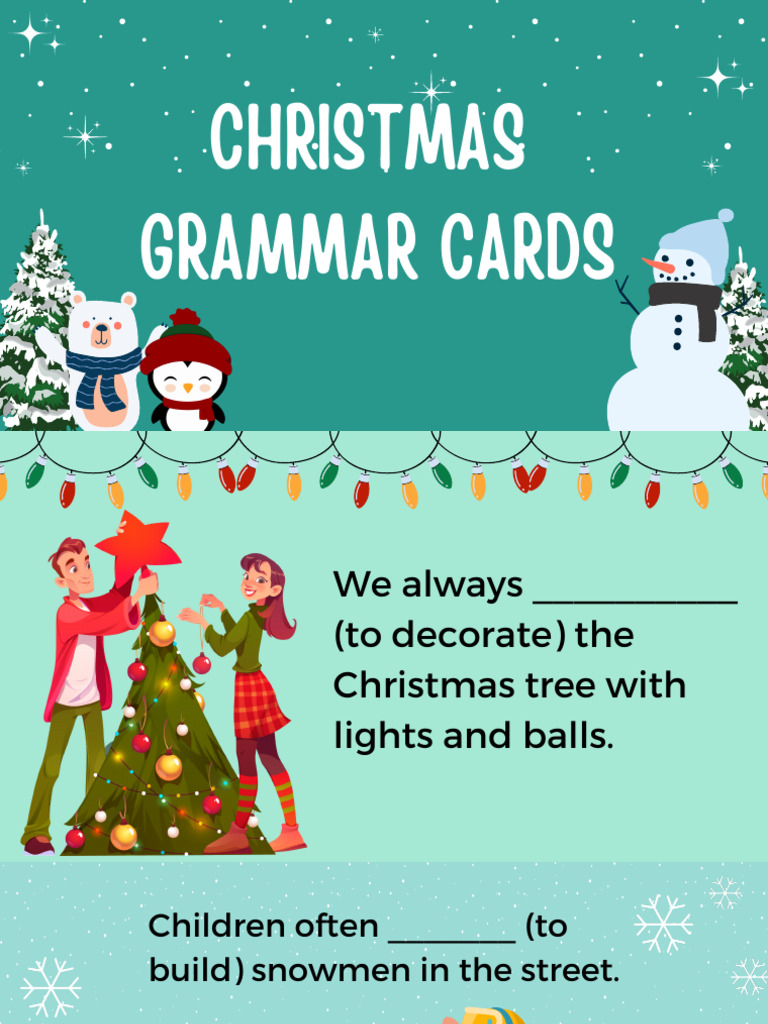 christmas grammar cards | PDF