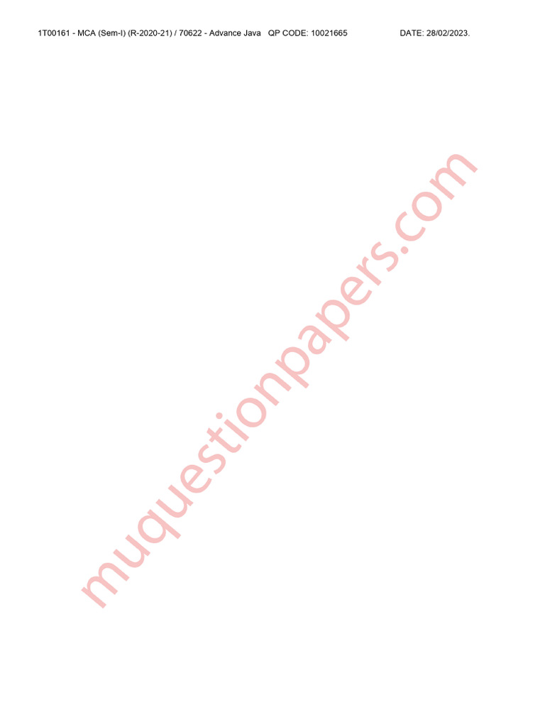 Technology - Mca Master of Computer Applications - Semester 1 - 2022 - December - Advanced Java ...