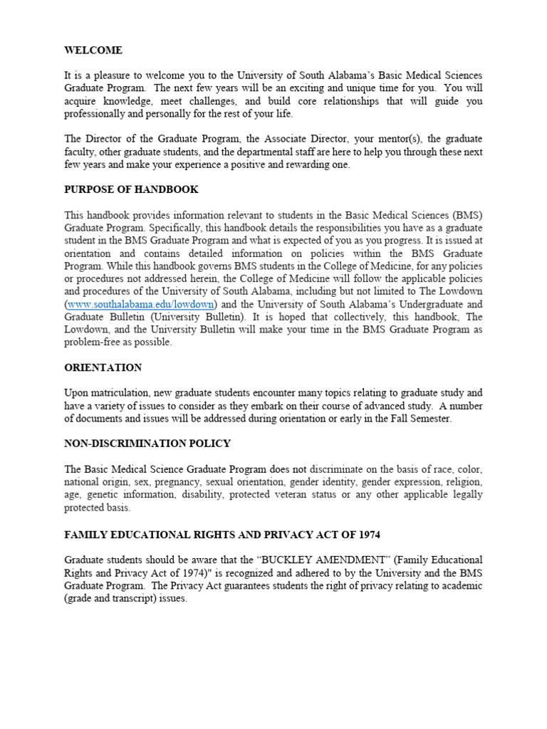 Bms Handbook | PDF | Thesis | Medical School