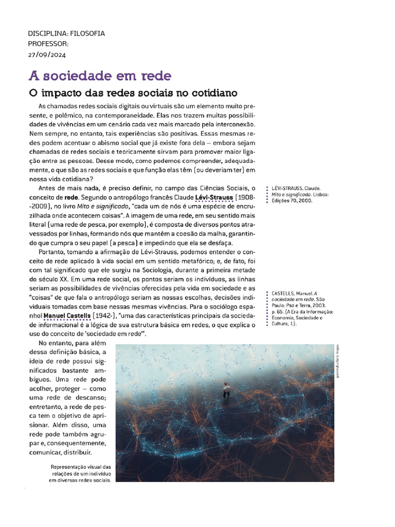 A sociedade em rede.O impacto das redes sociais no cotidiano.docx | PDF