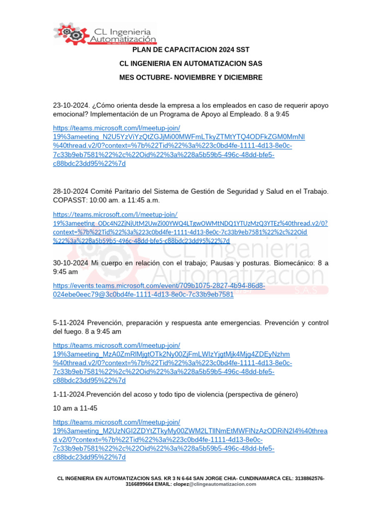 CAPACITACION 2024 SST (1) | PDF