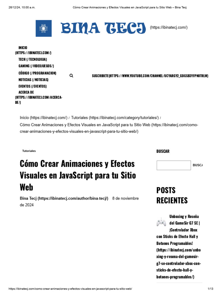 Cómo Crear Animaciones y Efectos Visuales en JavaScript para tu Sitio ...