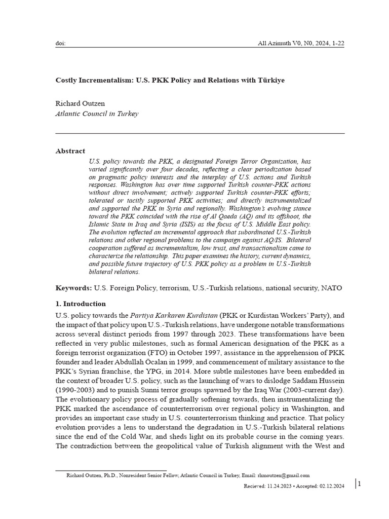 Outzen-2024 | PDF | Kurdistan Workers' Party | Turkey