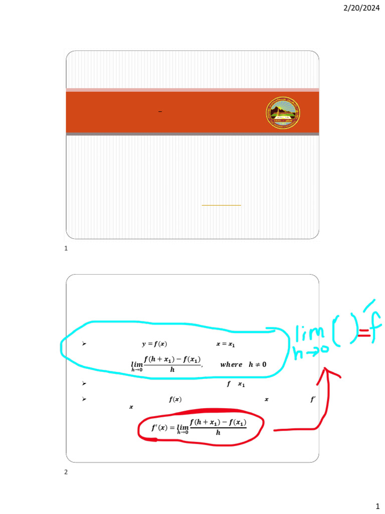 Math-I, Chapter 2 - Derivatives | PDF | Derivative | Acceleration