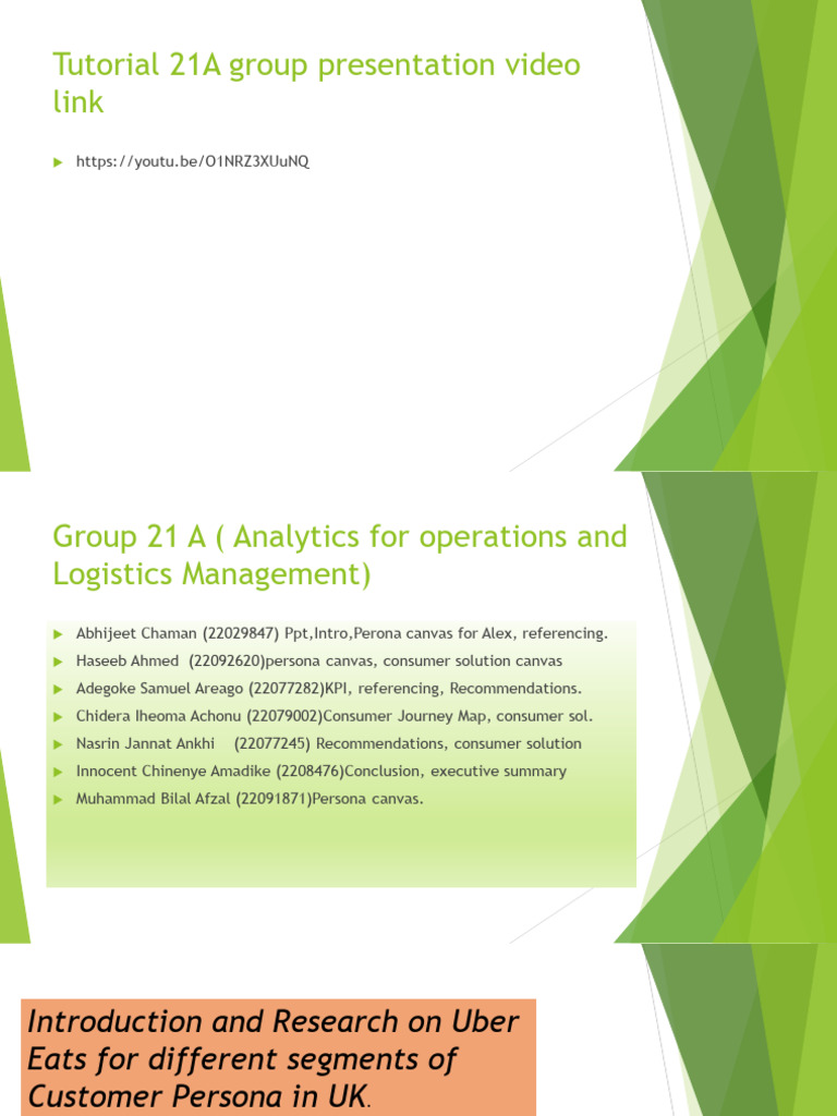 Analytics Group Presentation Tutiorial Group 21A | PDF