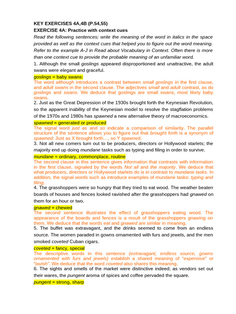 Key Exercises 4a 4B | PDF | Water | Sound