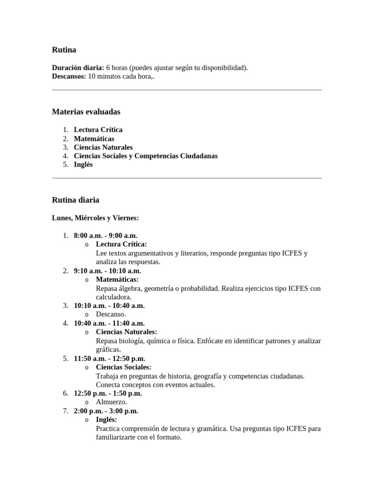 Rutina | PDF | Análisis | Matemáticas