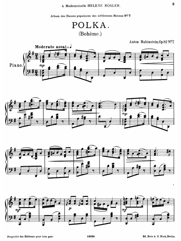 Noty - Rubinshteyn Polka Tsyganochka | PDF