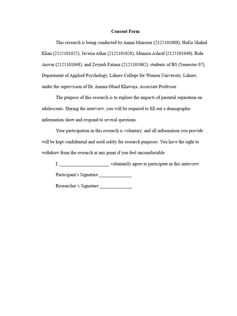 Consent Form | PDF