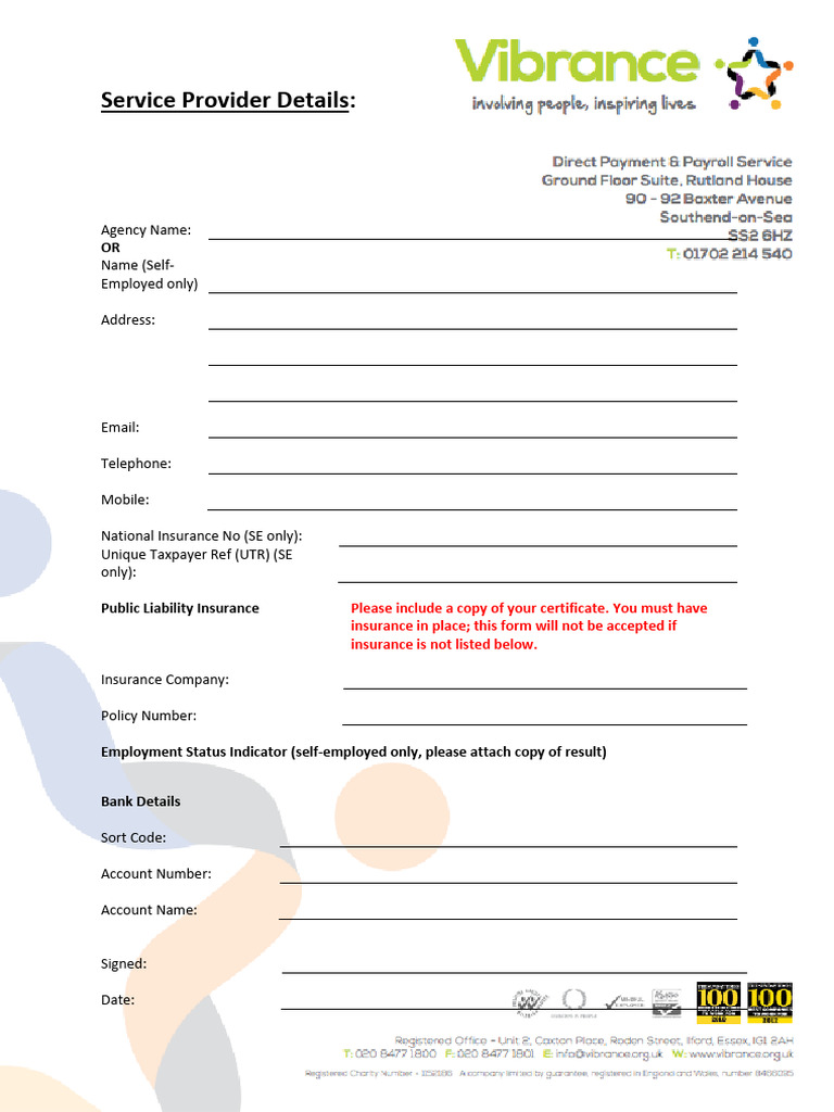 Service Provider Details NEW 3 | PDF