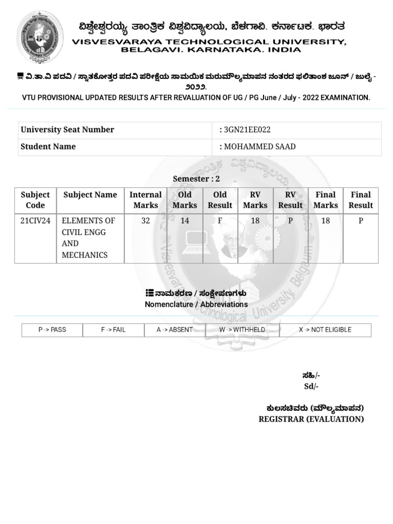 VTU Updated Results After Revaluation 2024 (1) | PDF VTU Updated Results After Revaluation 2024 (1) | PDF