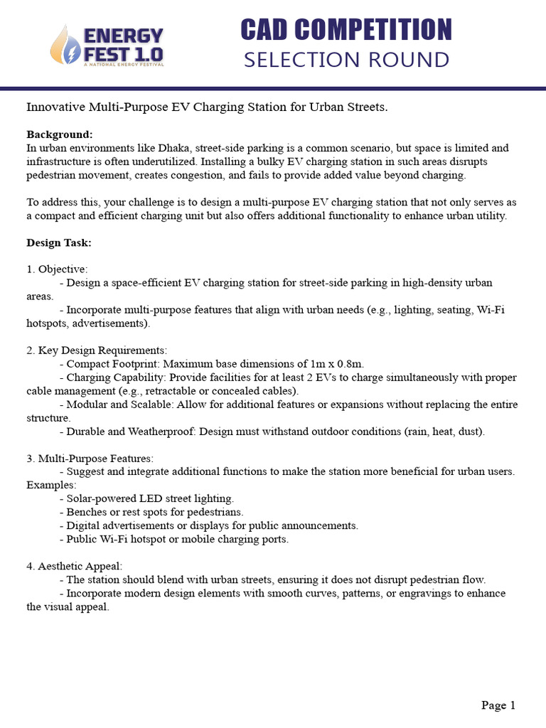 Energy Fest CAD Contest Online Round Question | PDF | Computer Aided ...