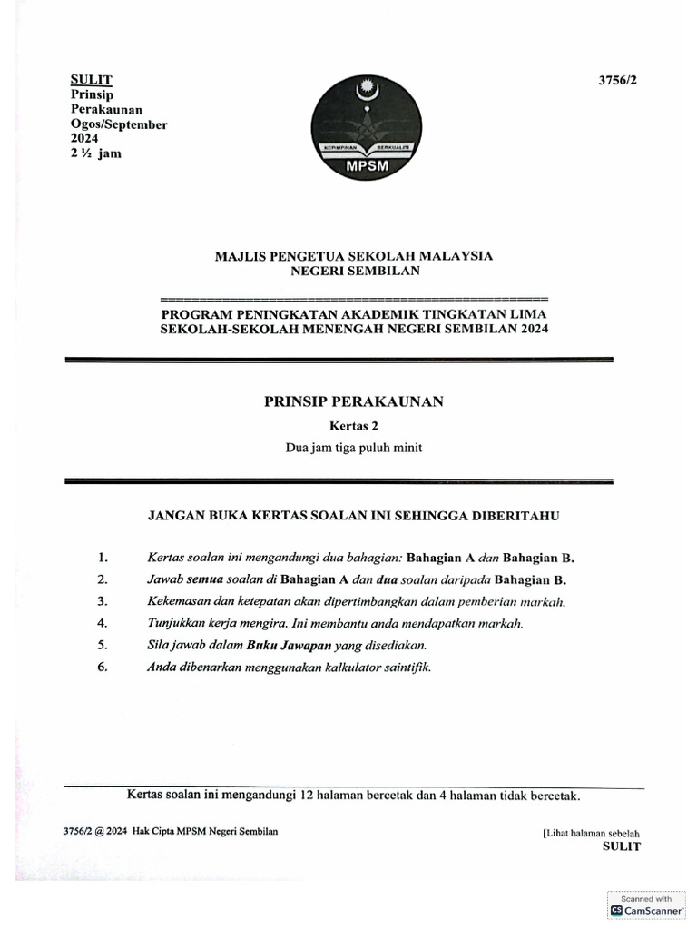 2024 K2 Percubaan PP N9 | PDF