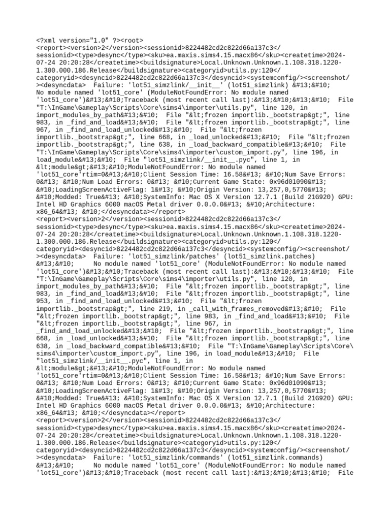 Sims 4 Mod Error Report | PDF | Mac Os | Graphics Processing Unit