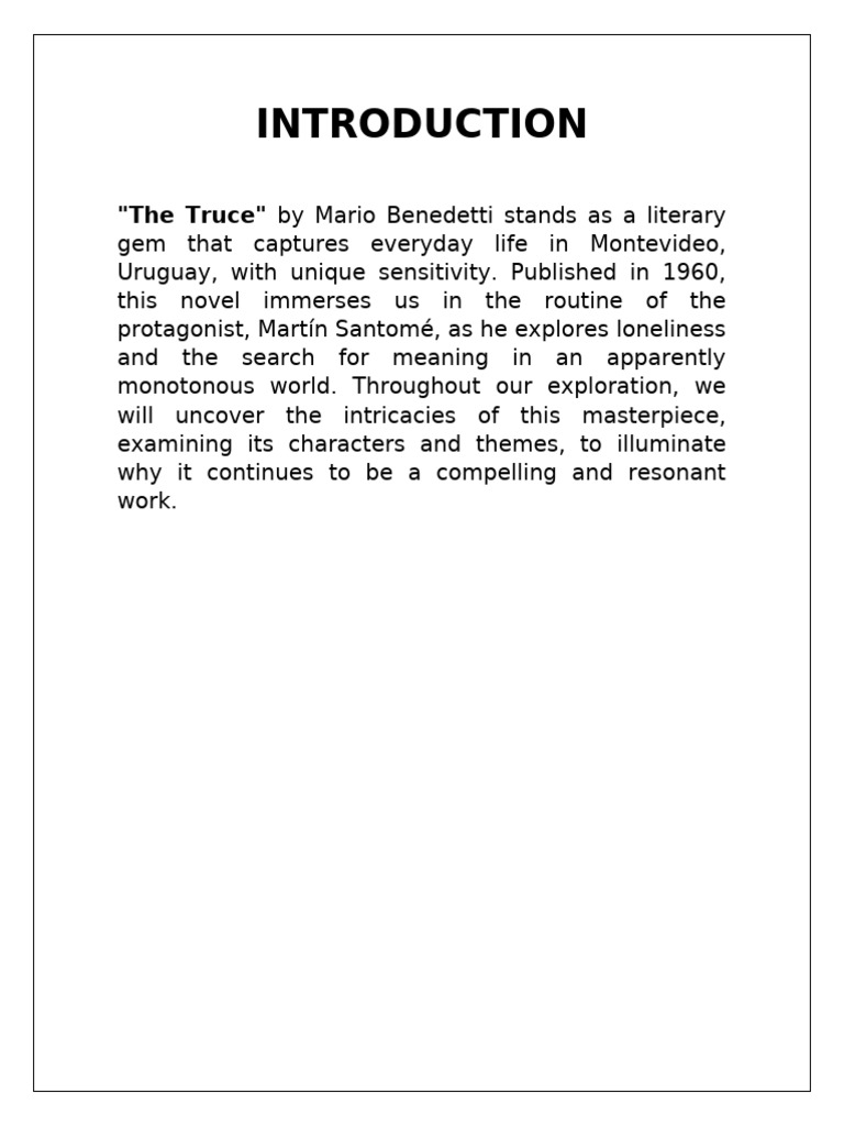 Análisis Del Libro "La Tregua" EN INGLÉS | PDF | Uruguay