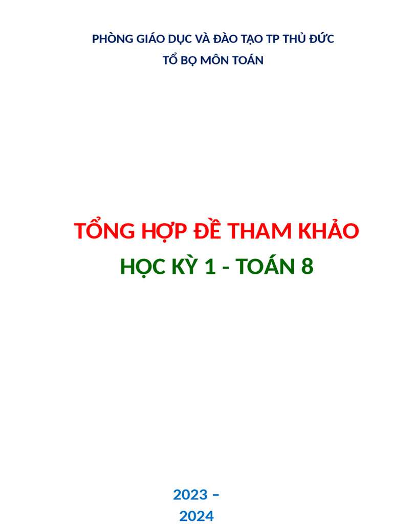 -Đề Hki t8 Thủ Đức 2023-2024 | PDF