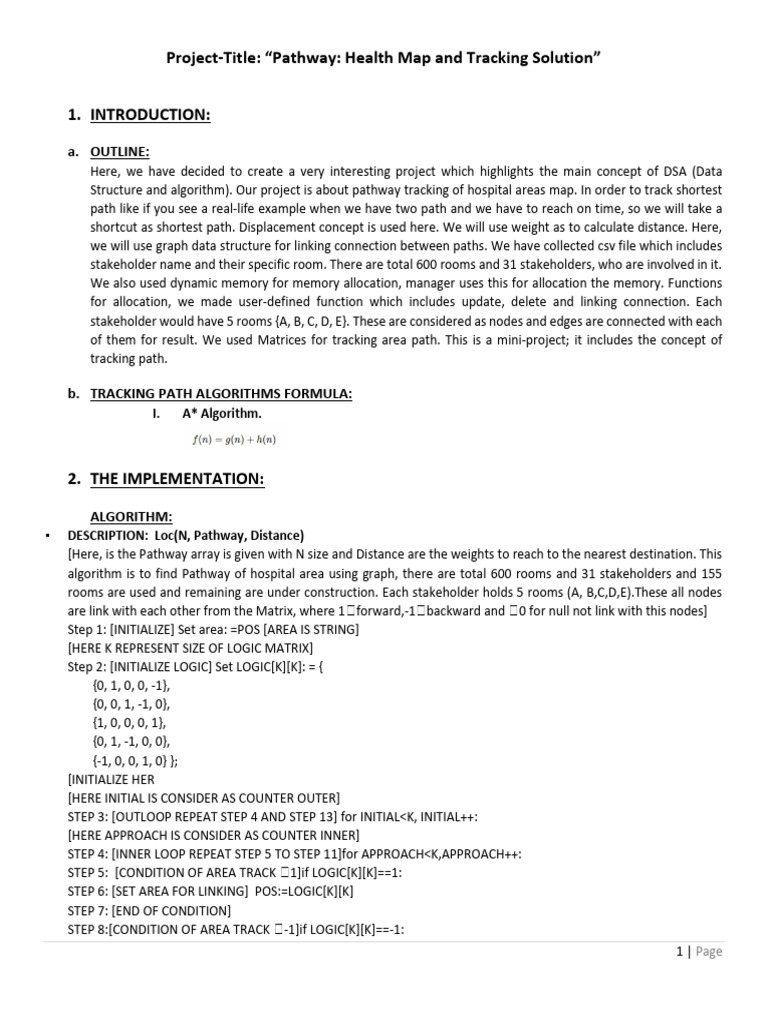 DSA Report: Hospital Area Tracker by Abdullah Mohsin | PDF | Algorithms | Discrete Mathematics