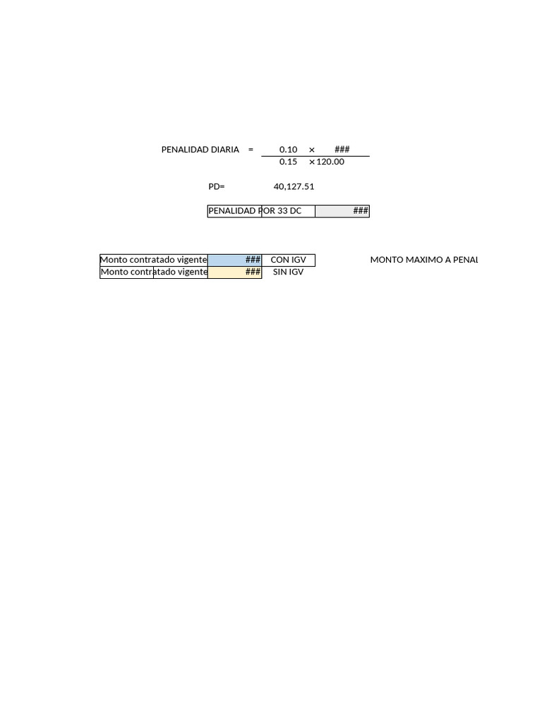 Calcúlo de Penalidad Diaria | PDF