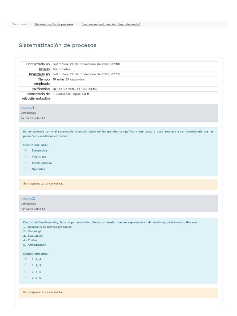 Examen Segundo Parcial (Segunda Vuelta) - Revisión Del Intento | PDF