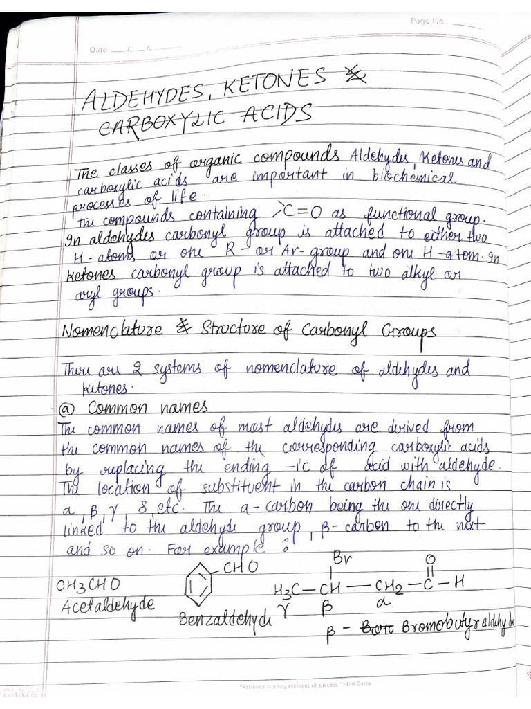Aldehyde Ketone &carboxylic Acid. Notes | PDF