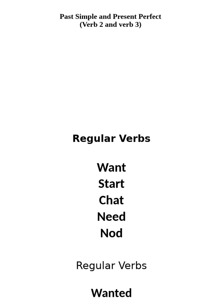 Past Simple vs Present Perfect Verbs | PDF