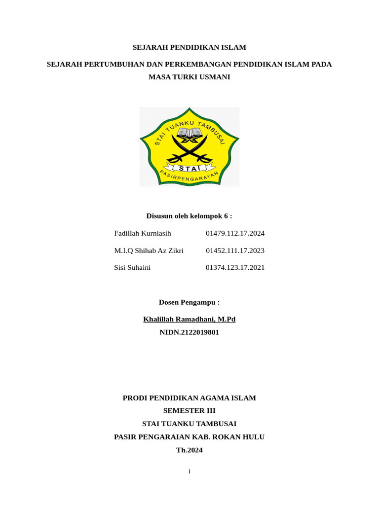 Sejarah Pendidikan Islam Klompok 6 | PDF