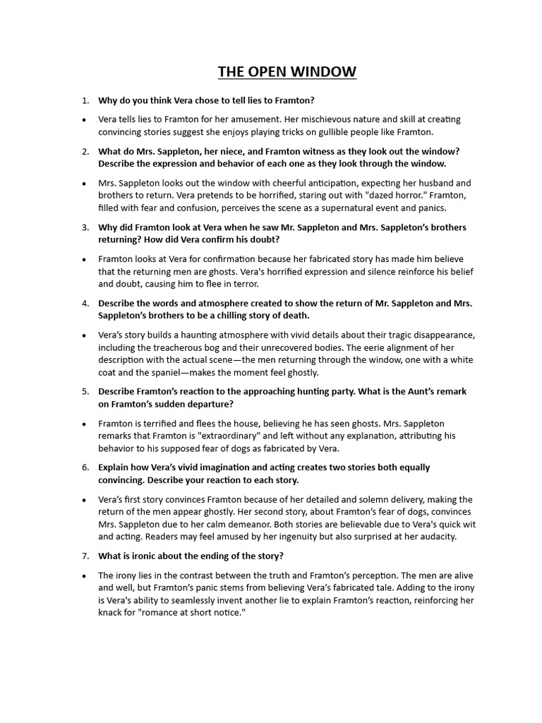 THE OPEN WINDOW | PDF | Ghosts