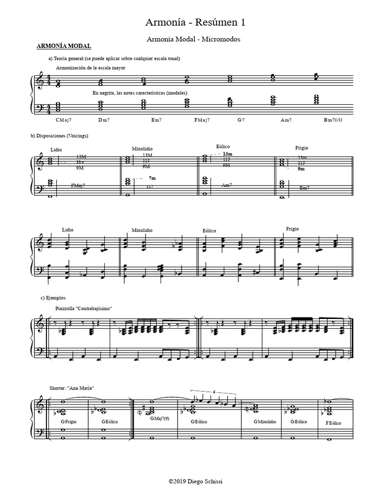 Armonía - Resúmen 1 - Armonía Modal - Objetos Interválicos | PDF